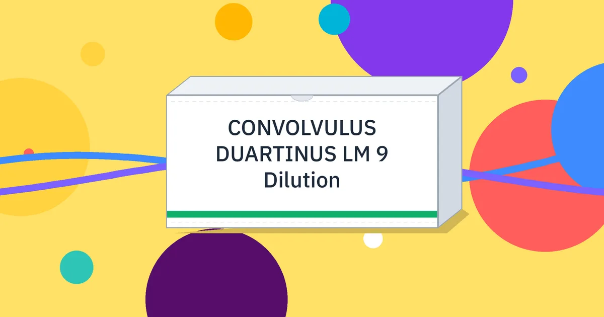 Symbolbild: Packung mit der Aufschrift CONVOLVULUS DUARTINUS LM 9 Dilution (PZN 13450590) – Verfügbarkeit und Bezug in Apotheken in Frankfurt am Main