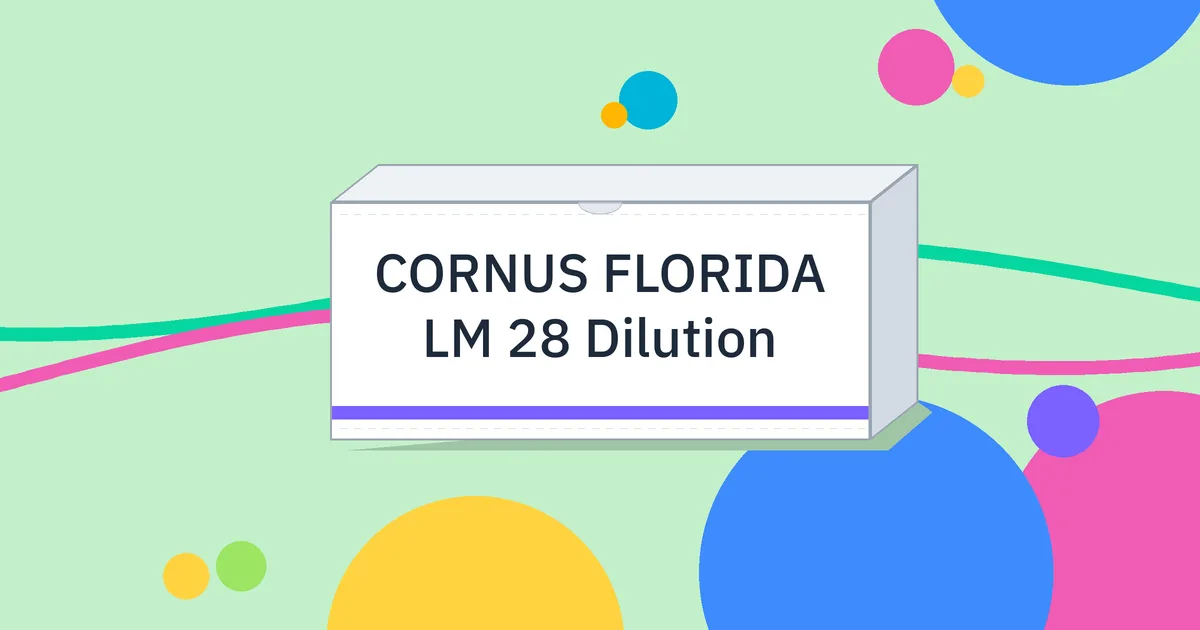 Symbolbild: Packung mit der Aufschrift CORNUS FLORIDA LM 28 Dilution (PZN 13452784) – Verfügbarkeit und Bezug in Apotheken in Frankfurt am Main