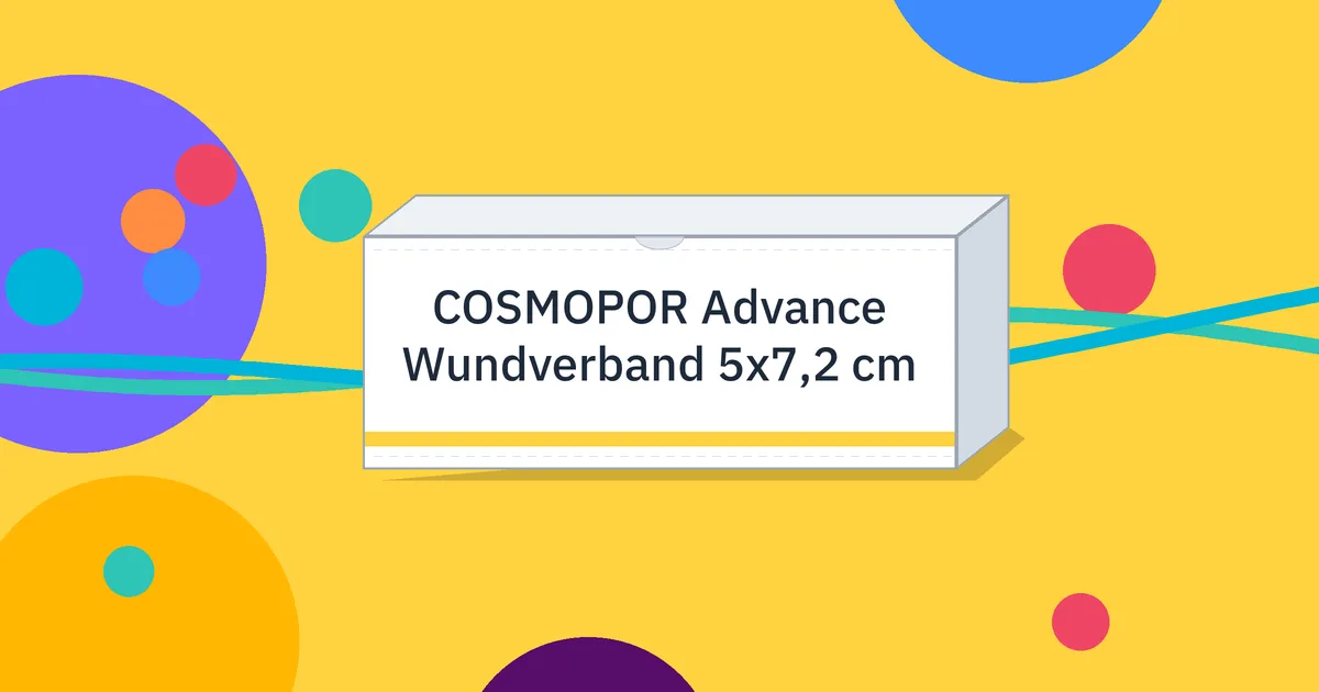 Symbolbild: Packung mit der Aufschrift COSMOPOR Advance Wundverband 5x7,2 cm (PZN 12892452) – Verfügbarkeit und Bezug in Apotheken in Frankfurt am Main