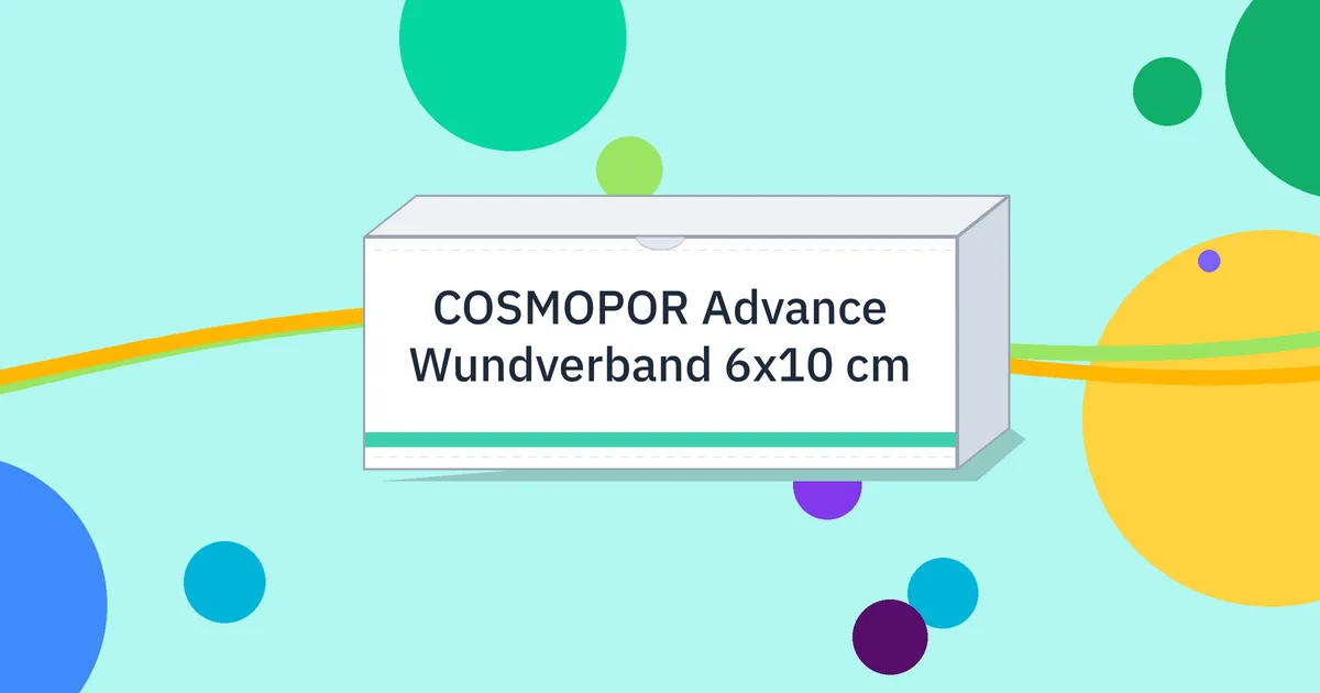 Symbolbild: Packung mit der Aufschrift COSMOPOR Advance Wundverband 6x10 cm (PZN 18744623) – Verfügbarkeit und Bezug in Apotheken in Frankfurt am Main