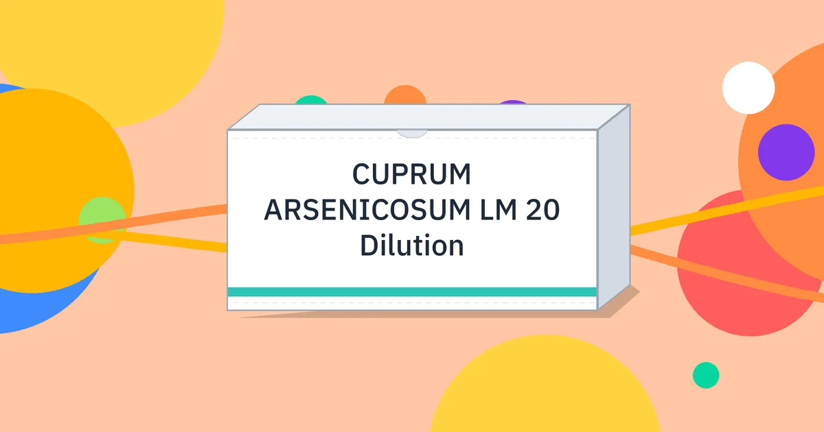 Symbolbild: Packung mit der Aufschrift CUPRUM ARSENICOSUM LM 20 Dilution (PZN 12837803) – Verfügbarkeit und Bezug in Apotheken in Frankfurt am Main