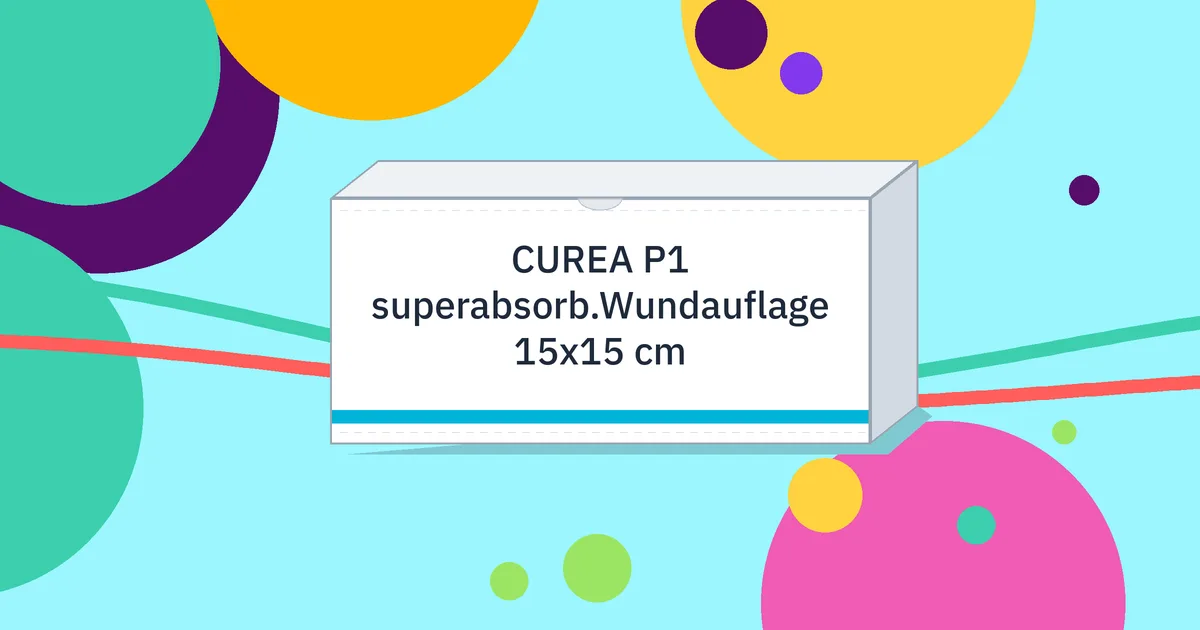 Symbolbild: Packung mit der Aufschrift CUREA P1 superabsorb.Wundauflage 15x15 cm (PZN 16005531) – Verfügbarkeit und Bezug in Apotheken in Frankfurt am Main