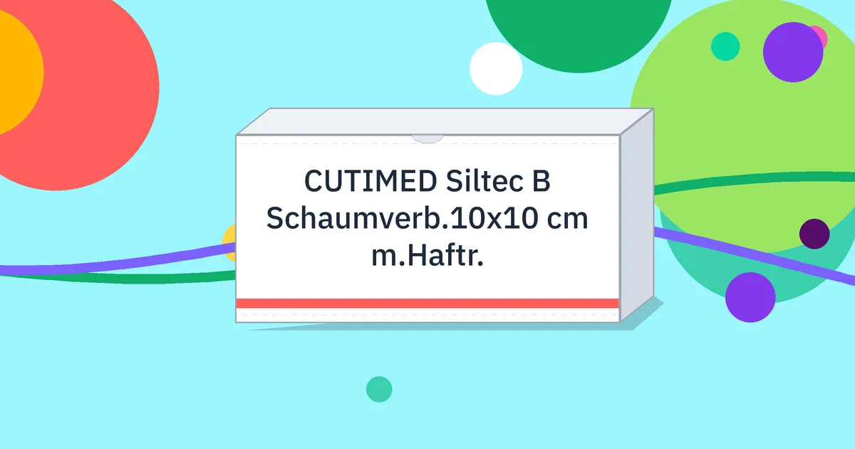 Symbolbild: Packung mit der Aufschrift CUTIMED Siltec B Schaumverb.10x10 cm m.Haftr. (PZN 15886647) – Verfügbarkeit und Bezug in Apotheken in Frankfurt am Main
