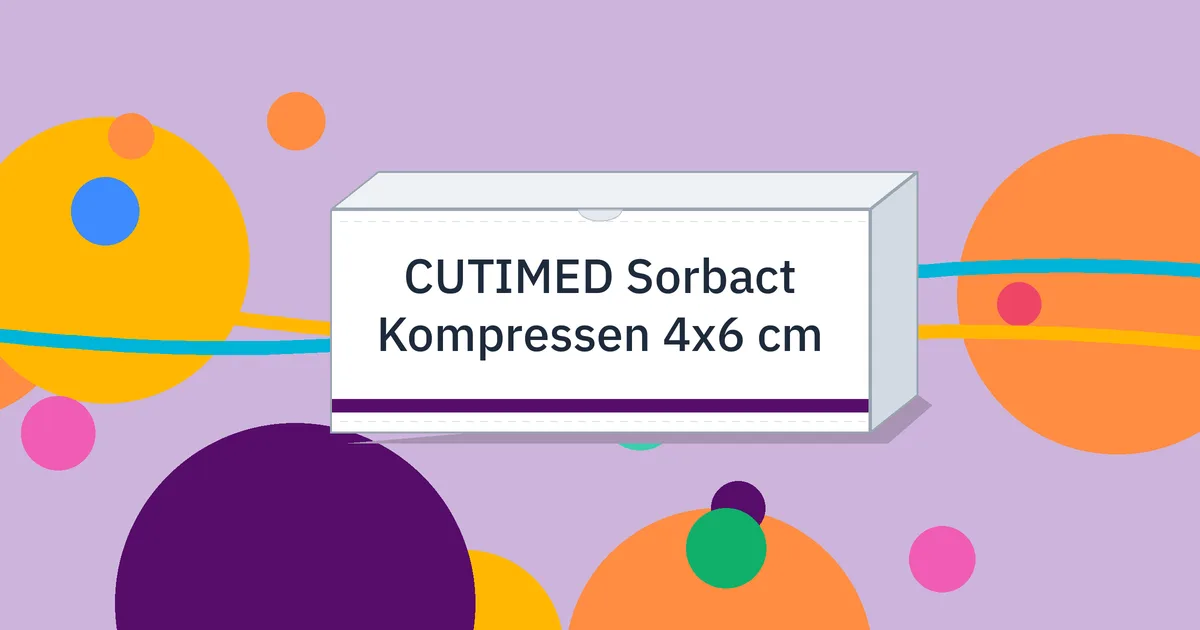 Symbolbild: Packung mit der Aufschrift CUTIMED Sorbact Kompressen 4x6 cm (PZN 20540069) – Verfügbarkeit und Bezug in Apotheken in Frankfurt am Main