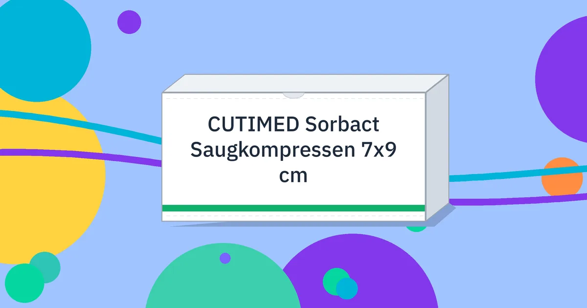 Symbolbild: Packung mit der Aufschrift CUTIMED Sorbact Saugkompressen 7x9 cm (PZN 15583094) – Verfügbarkeit und Bezug in Apotheken in Frankfurt am Main