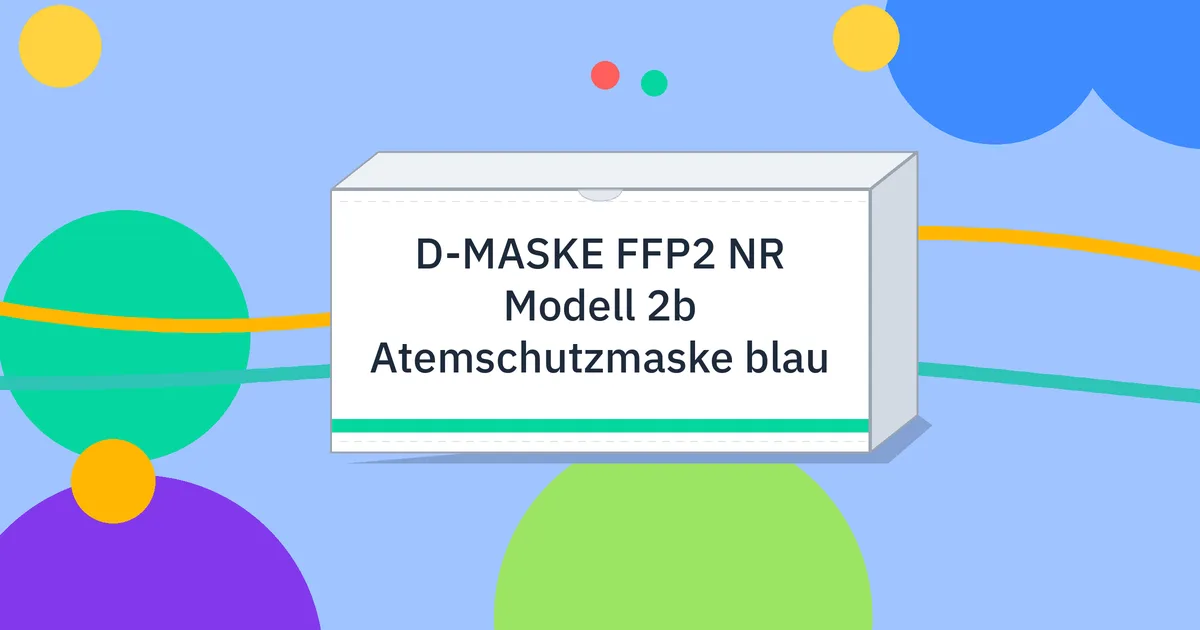 Symbolbild: Packung mit der Aufschrift D-MASKE FFP2 NR Modell 2b Atemschutzmaske blau (PZN 18401863) – Verfügbarkeit und Bezug in Apotheken in Frankfurt am Main