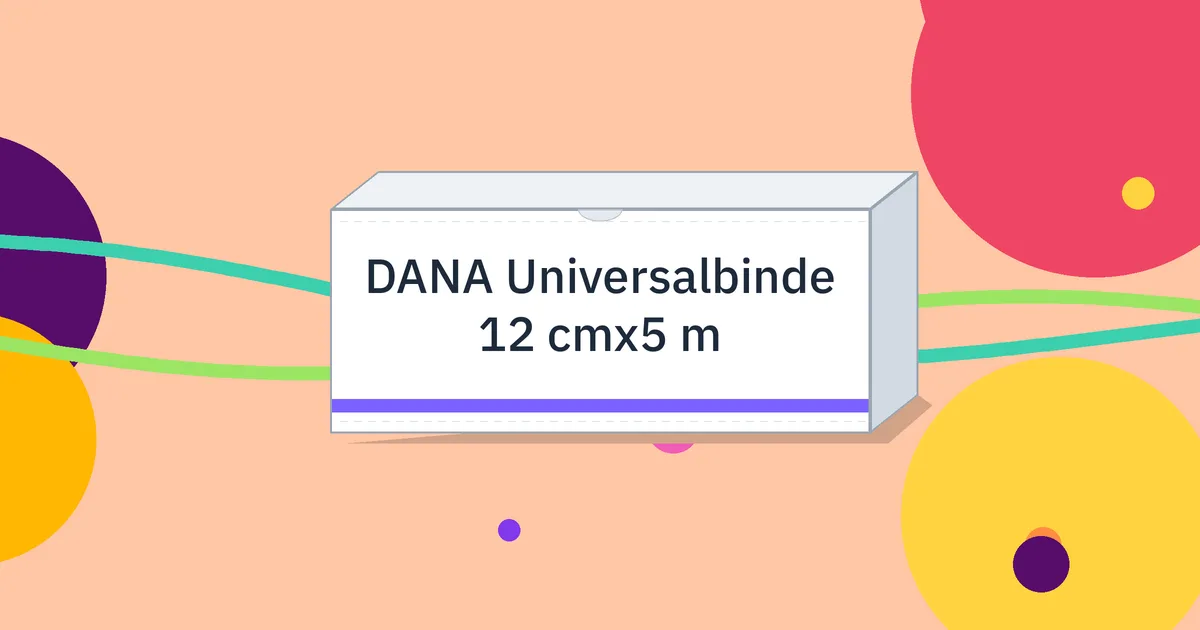 Symbolbild: Packung mit der Aufschrift DANA Universalbinde 12 cmx5 m (PZN 07636215) – Verfügbarkeit und Bezug in Apotheken in Frankfurt am Main