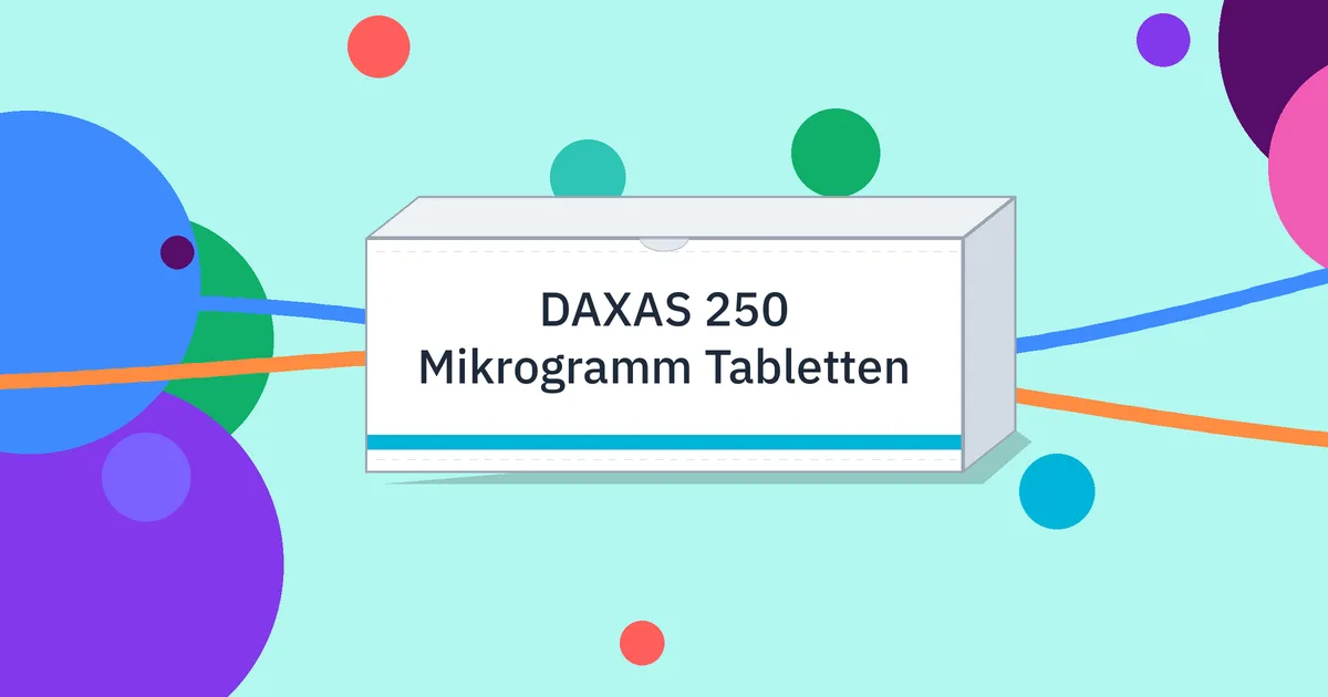 Symbolbild: Packung mit der Aufschrift DAXAS 250 Mikrogramm Tabletten (PZN 13475319) – Verfügbarkeit und Bezug in Apotheken in Frankfurt am Main
