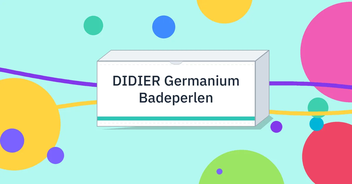 Symbolbild: Packung mit der Aufschrift DIDIER Germanium Badeperlen (PZN 03919011) – Verfügbarkeit und Bezug in Apotheken in Frankfurt am Main
