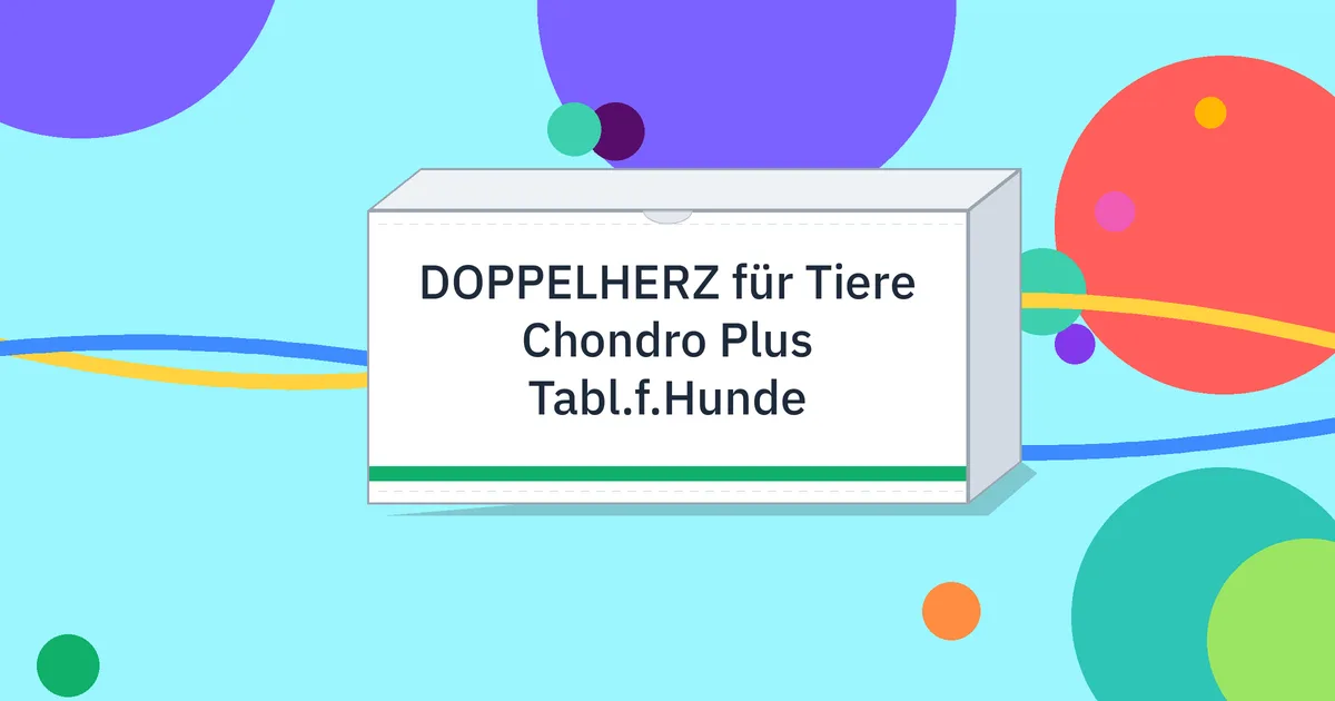 Symbolbild: Packung mit der Aufschrift DOPPELHERZ für Tiere Chondro Plus Tabl.f.Hunde (PZN 19495642) – Verfügbarkeit und Bezug in Apotheken in Frankfurt am Main
