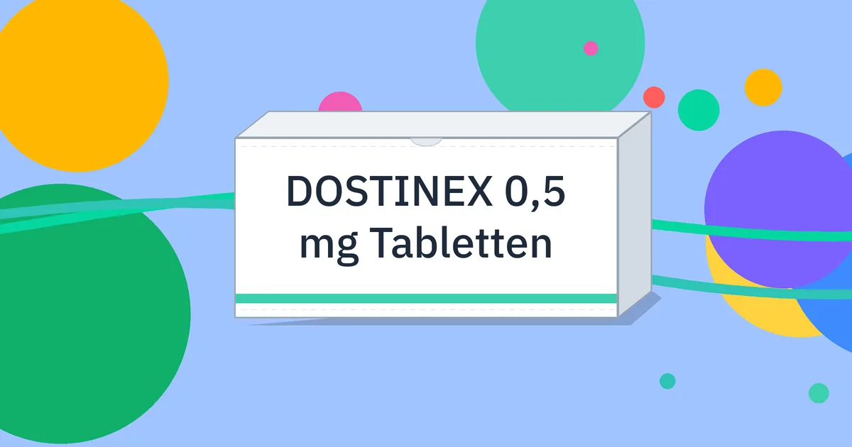 Symbolbild: Packung mit der Aufschrift DOSTINEX 0,5 mg Tabletten (PZN 06896807) – Verfügbarkeit und Bezug in Apotheken in Frankfurt am Main