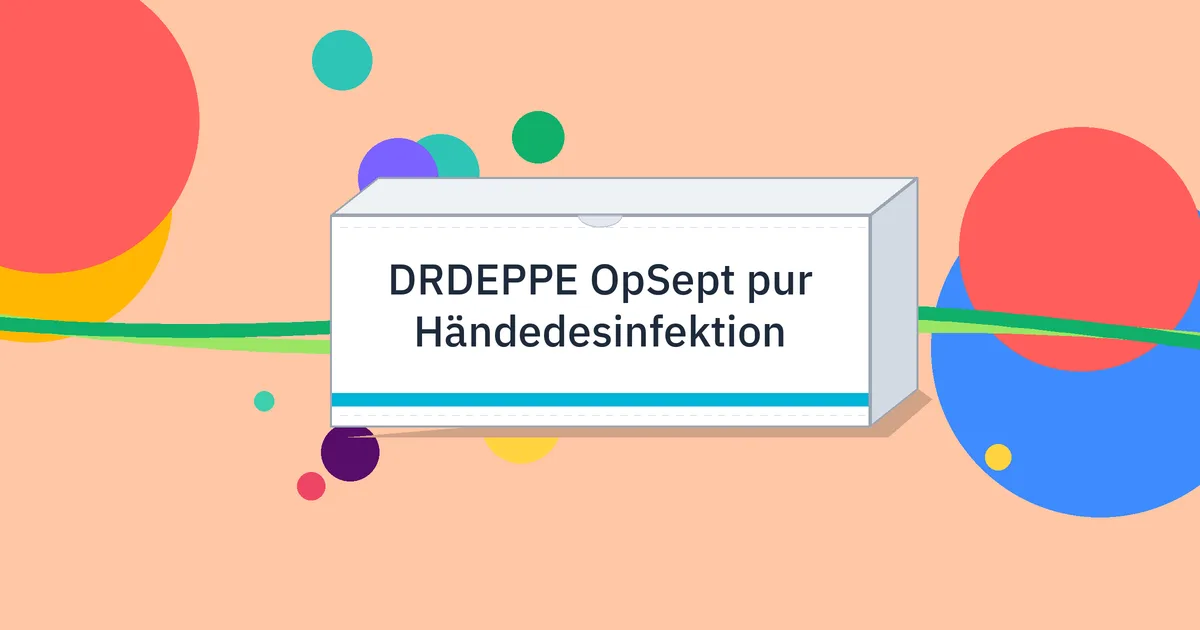 Symbolbild: Packung mit der Aufschrift DRDEPPE OpSept pur Händedesinfektion (PZN 20274277) – Verfügbarkeit und Bezug in Apotheken in Frankfurt am Main