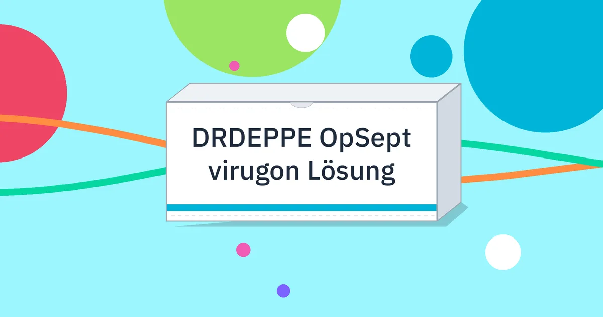 Symbolbild: Packung mit der Aufschrift DRDEPPE OpSept virugon Lösung (PZN 18311858) – Verfügbarkeit und Bezug in Apotheken in Frankfurt am Main
