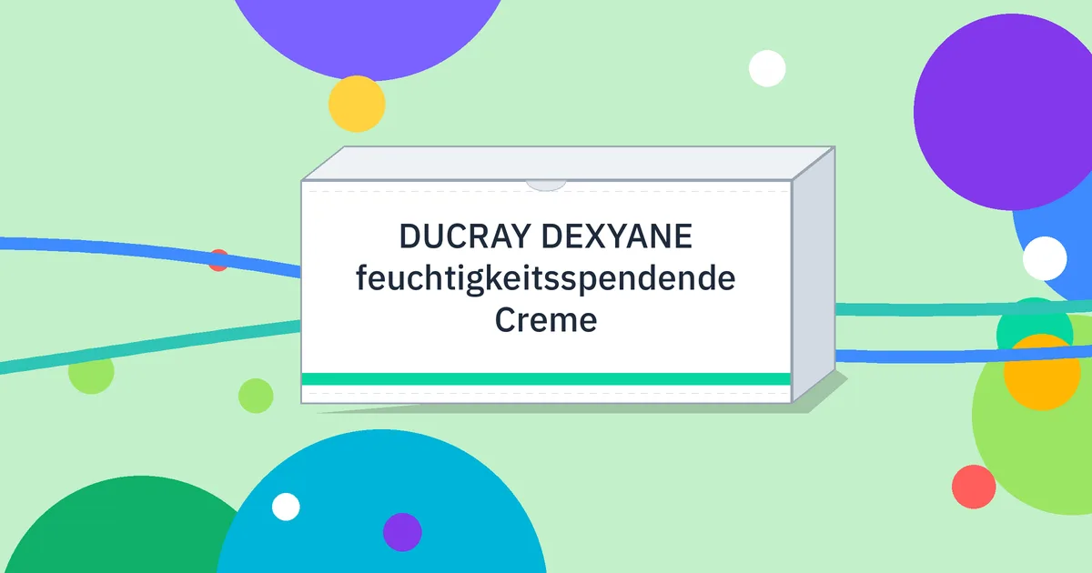 Symbolbild: Packung mit der Aufschrift DUCRAY DEXYANE feuchtigkeitsspendende Creme (PZN 11565455) – Verfügbarkeit und Bezug in Apotheken in Frankfurt am Main