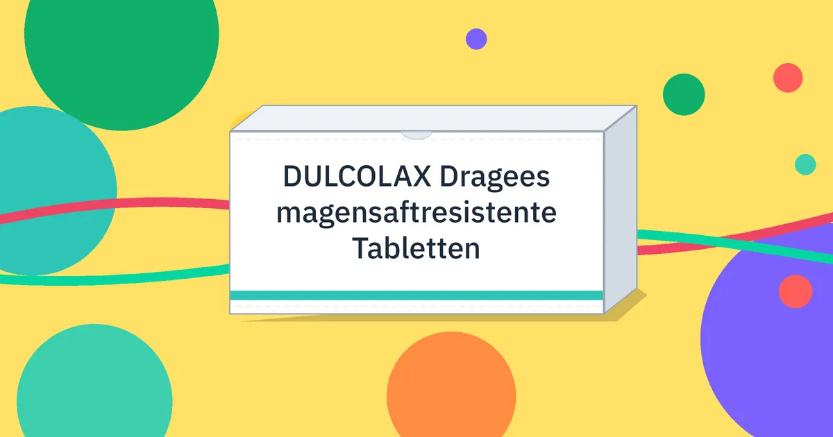 Symbolbild: Packung mit der Aufschrift DULCOLAX Dragees magensaftresistente Tabletten (PZN 07261175) – Verfügbarkeit und Bezug in Apotheken in Frankfurt am Main