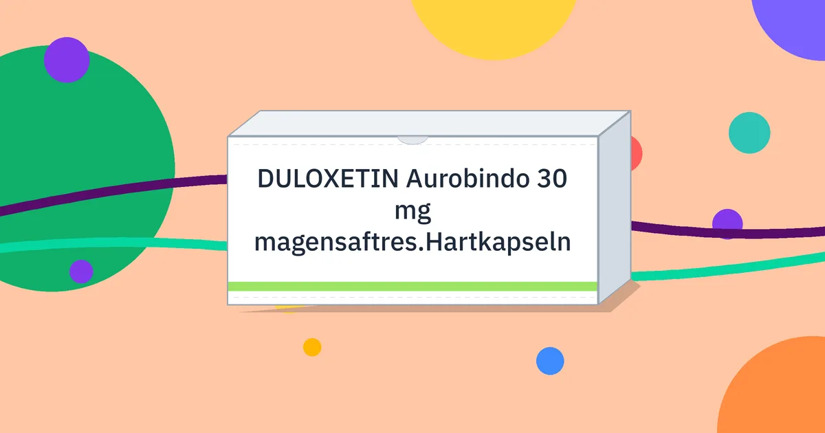 Symbolbild: Packung mit der Aufschrift DULOXETIN Aurobindo 30 mg magensaftres.Hartkapseln (PZN 17893522) – Verfügbarkeit und Bezug in Apotheken in Frankfurt am Main
