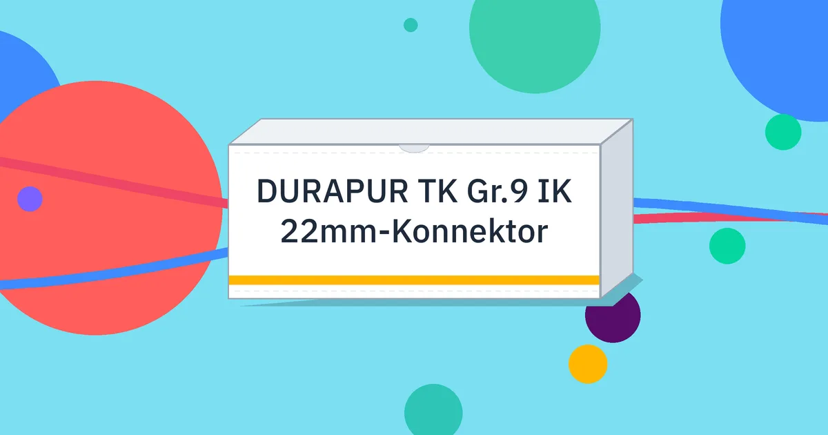 Symbolbild: Packung mit der Aufschrift DURAPUR TK Gr.9 IK 22mm-Konnektor (PZN 16030871) – Verfügbarkeit und Bezug in Apotheken in Frankfurt am Main