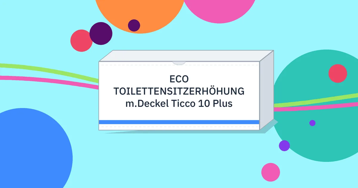 Symbolbild: Packung mit der Aufschrift ECO TOILETTENSITZERHÖHUNG m.Deckel Ticco 10 Plus (PZN 10409871) – Verfügbarkeit und Bezug in Apotheken in Frankfurt am Main