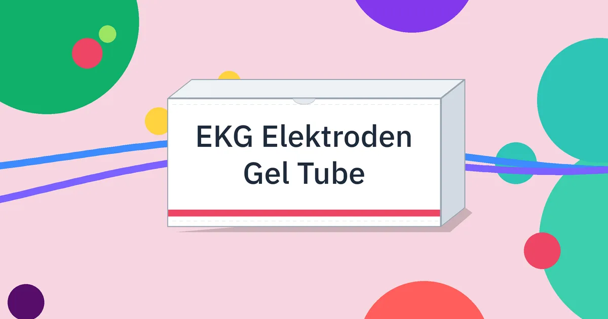 Symbolbild: Packung mit der Aufschrift EKG Elektroden Gel Tube (PZN 08825875) – Verfügbarkeit und Bezug in Apotheken in Frankfurt am Main