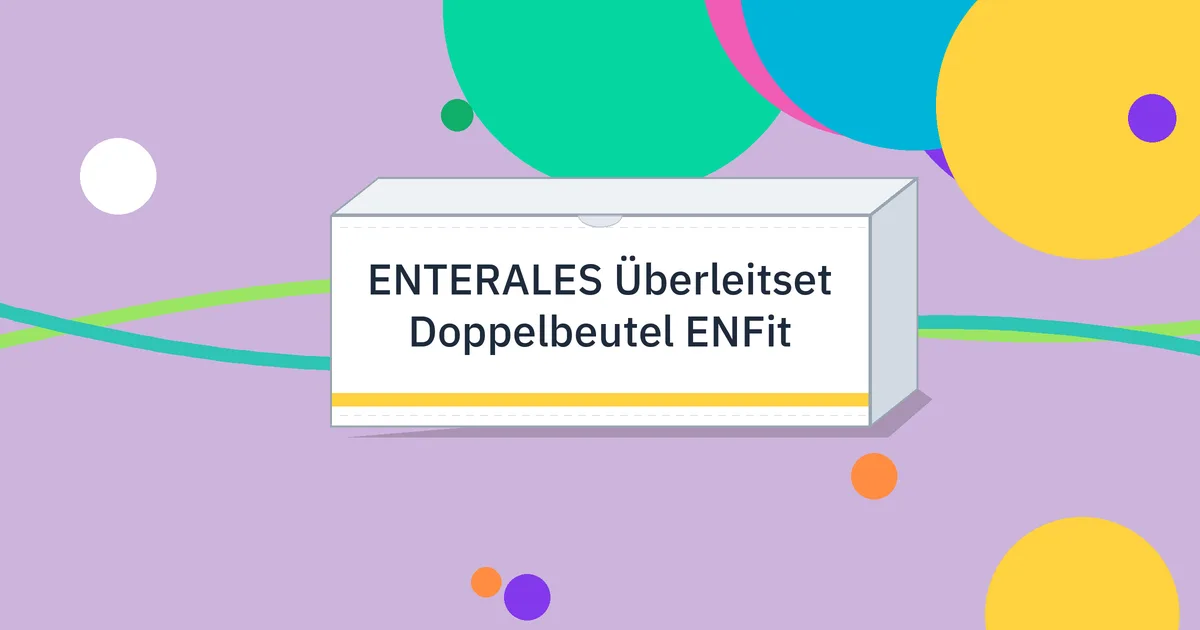 Symbolbild: Packung mit der Aufschrift ENTERALES Überleitset Doppelbeutel ENFit (PZN 19147869) – Verfügbarkeit und Bezug in Apotheken in Frankfurt am Main