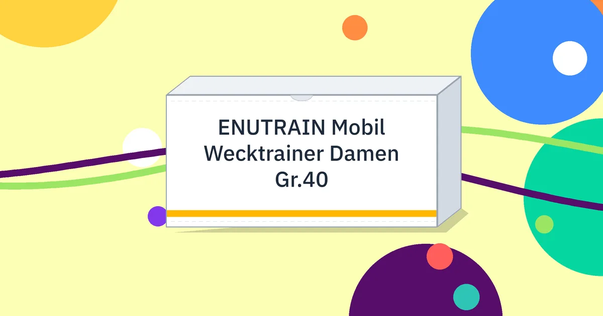 Symbolbild: Packung mit der Aufschrift ENUTRAIN Mobil Wecktrainer Damen Gr.40 (PZN 09200835) – Verfügbarkeit und Bezug in Apotheken in Frankfurt am Main