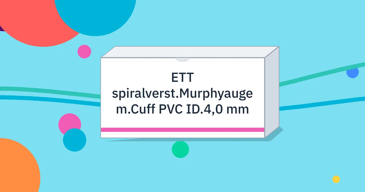 Symbolbild: Packung mit der Aufschrift ETT spiralverst.Murphyauge m.Cuff PVC ID.4,0 mm (PZN 19120675) – Verfügbarkeit und Bezug in Apotheken in Frankfurt am Main