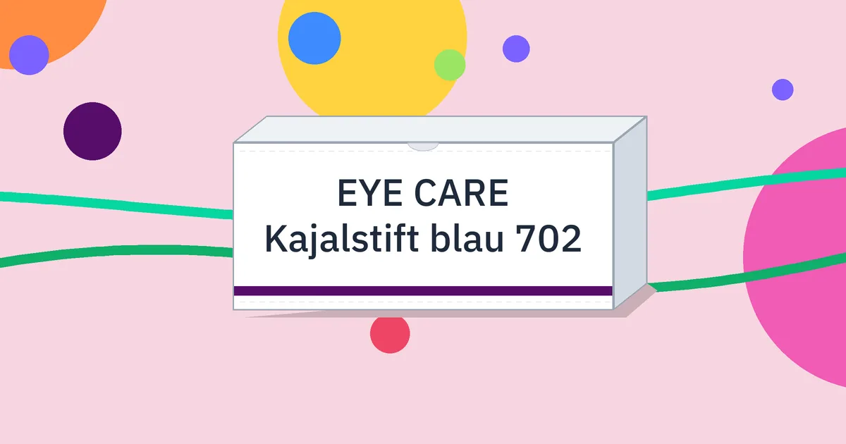 Symbolbild: Packung mit der Aufschrift EYE CARE Kajalstift blau 702 (PZN 07658412) – Verfügbarkeit und Bezug in Apotheken in Frankfurt am Main