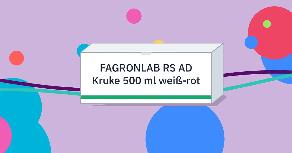 Symbolbild: Packung mit der Aufschrift FAGRONLAB RS AD Kruke 500 ml weiß-rot (PZN 20912370) – Verfügbarkeit und Bezug in Apotheken in Frankfurt am Main