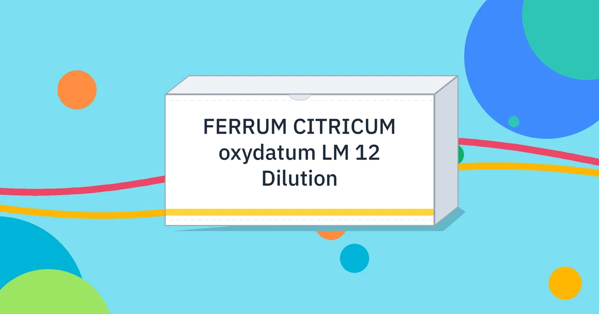 Symbolbild: Packung mit der Aufschrift FERRUM CITRICUM oxydatum LM 12 Dilution (PZN 12848451) – Verfügbarkeit und Bezug in Apotheken in Frankfurt am Main