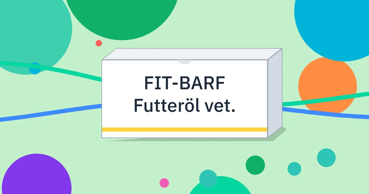Symbolbild: Packung mit der Aufschrift FIT-BARF Futteröl vet. (PZN 09331520) – Verfügbarkeit und Bezug in Apotheken in Frankfurt am Main