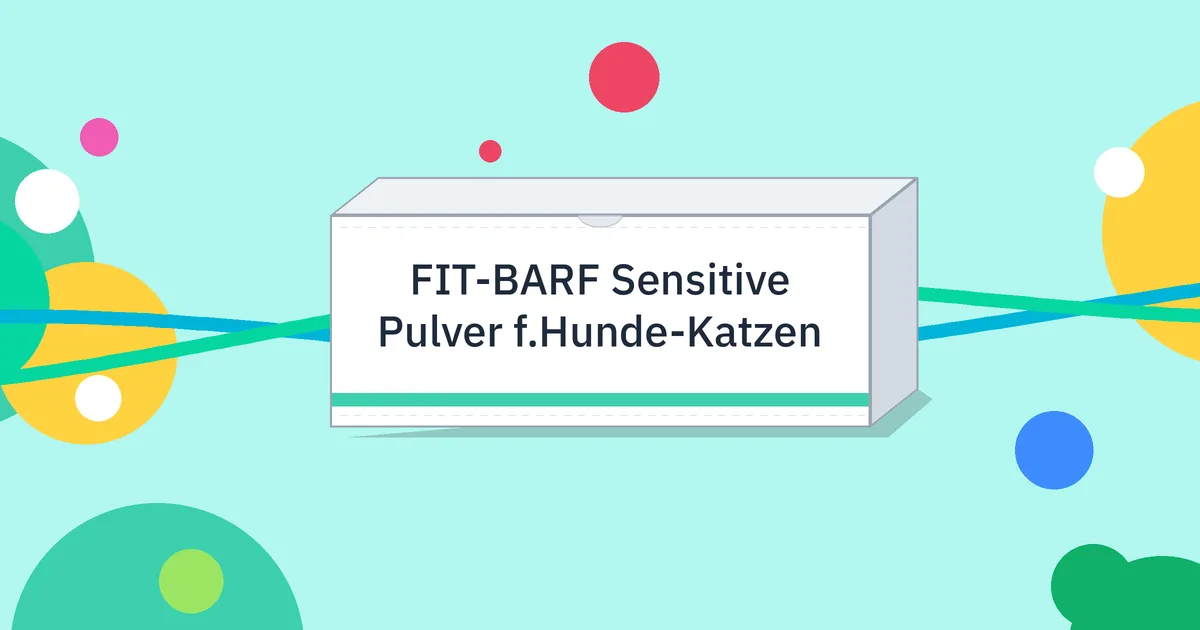 Symbolbild: Packung mit der Aufschrift FIT-BARF Sensitive Pulver f.Hunde-Katzen (PZN 12469707) – Verfügbarkeit und Bezug in Apotheken in Frankfurt am Main