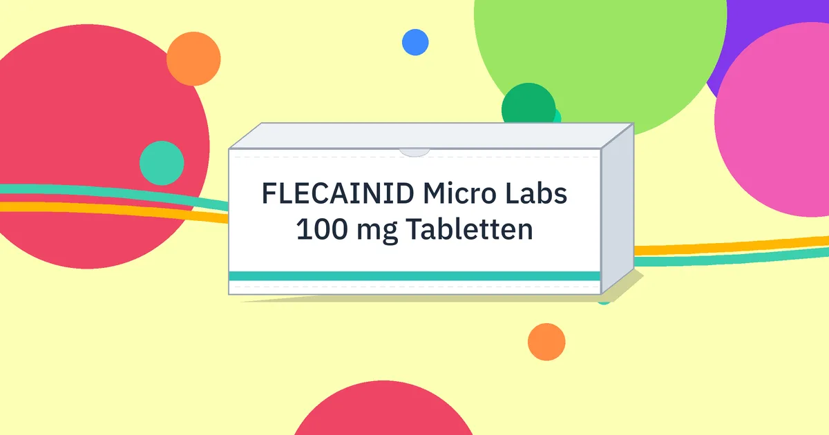 Symbolbild: Packung mit der Aufschrift FLECAINID Micro Labs 100 mg Tabletten (PZN 15426466) – Verfügbarkeit und Bezug in Apotheken in Frankfurt am Main
