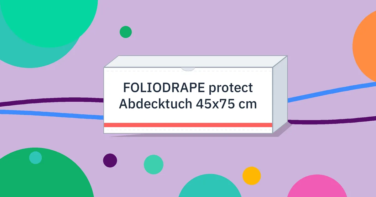 Symbolbild: Packung mit der Aufschrift FOLIODRAPE protect Abdecktuch 45x75 cm (PZN 00798179) – Verfügbarkeit und Bezug in Apotheken in Frankfurt am Main