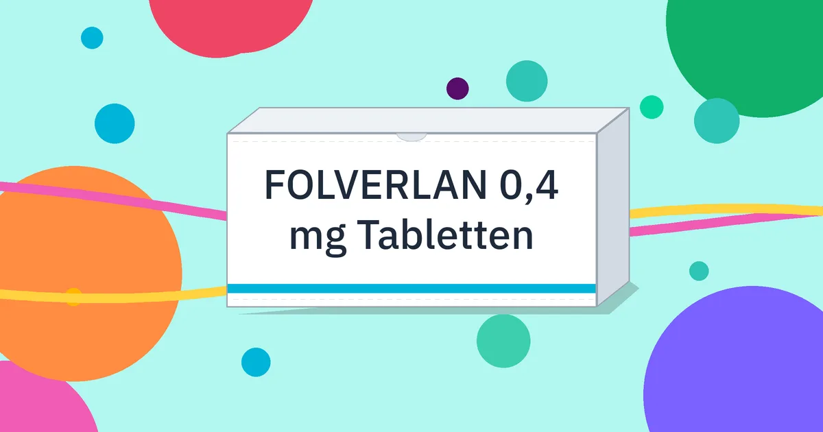 Symbolbild: Packung mit der Aufschrift FOLVERLAN 0,4 mg Tabletten (PZN 01032953) – Verfügbarkeit und Bezug in Apotheken in Frankfurt am Main