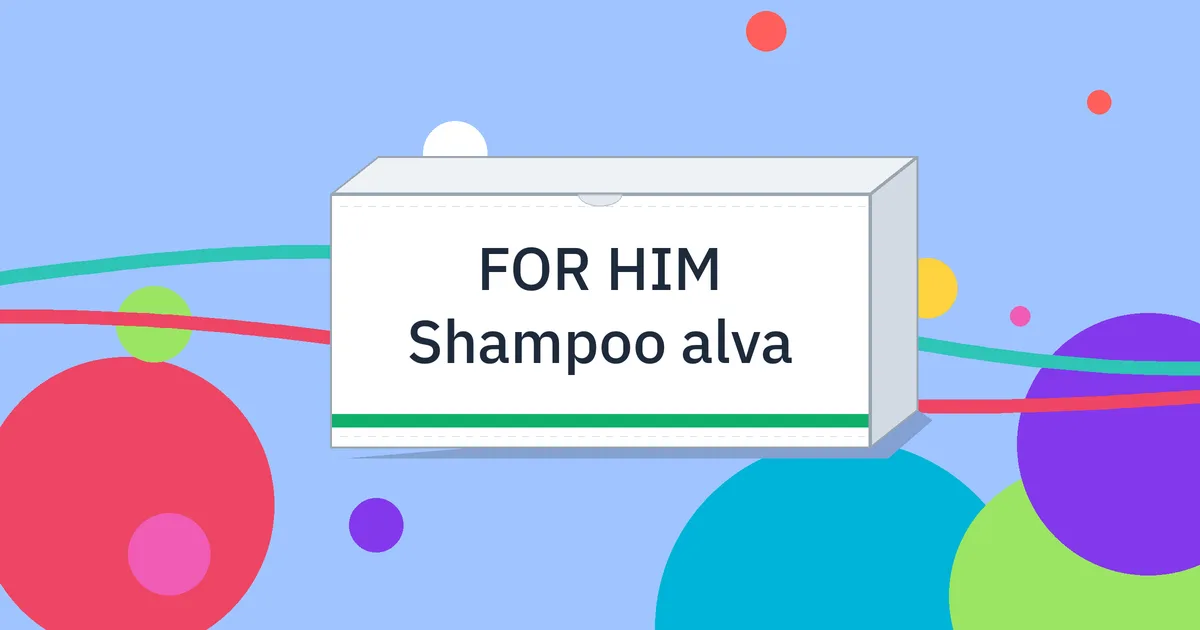 Symbolbild: Packung mit der Aufschrift FOR HIM Shampoo alva (PZN 00093355) – Verfügbarkeit und Bezug in Apotheken in Frankfurt am Main