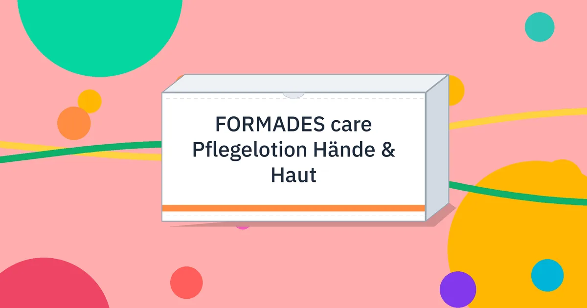Symbolbild: Packung mit der Aufschrift FORMADES care Pflegelotion Hände & Haut (PZN 08937249) – Verfügbarkeit und Bezug in Apotheken in Frankfurt am Main