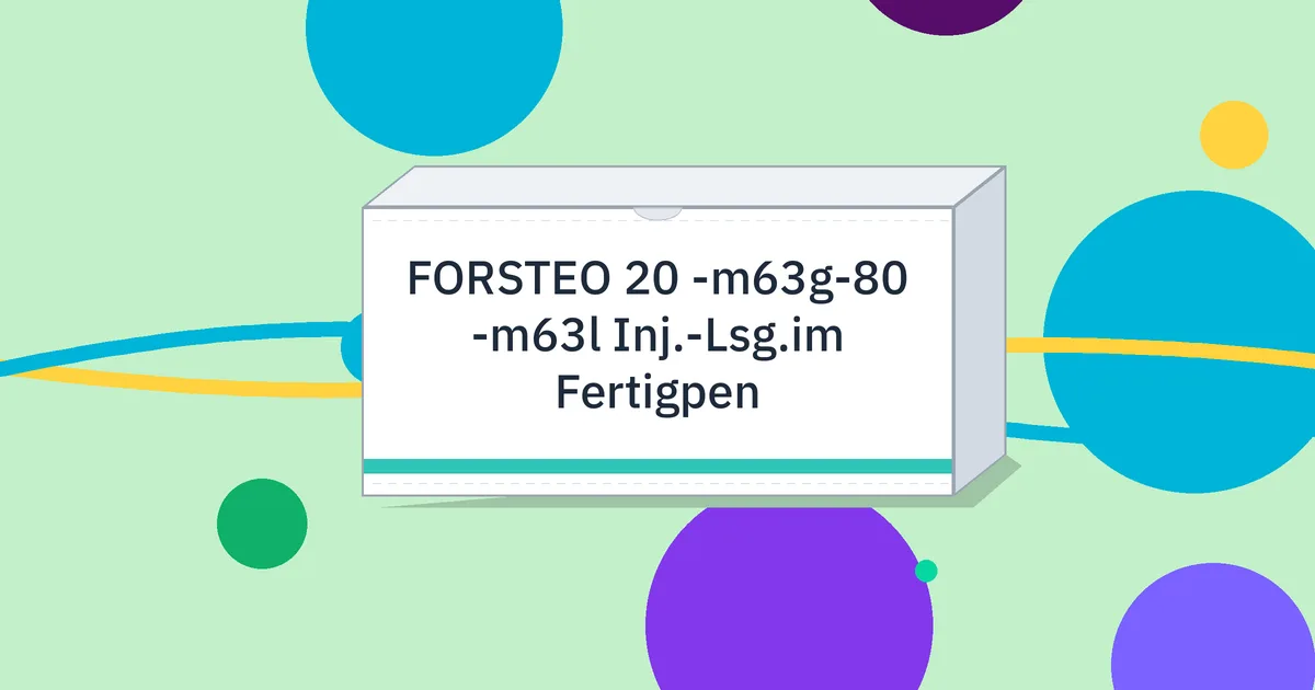 Symbolbild: Packung mit der Aufschrift FORSTEO 20 -m63g-80 -m63l Inj.-Lsg.im Fertigpen (PZN 06552829) – Verfügbarkeit und Bezug in Apotheken in Frankfurt am Main
