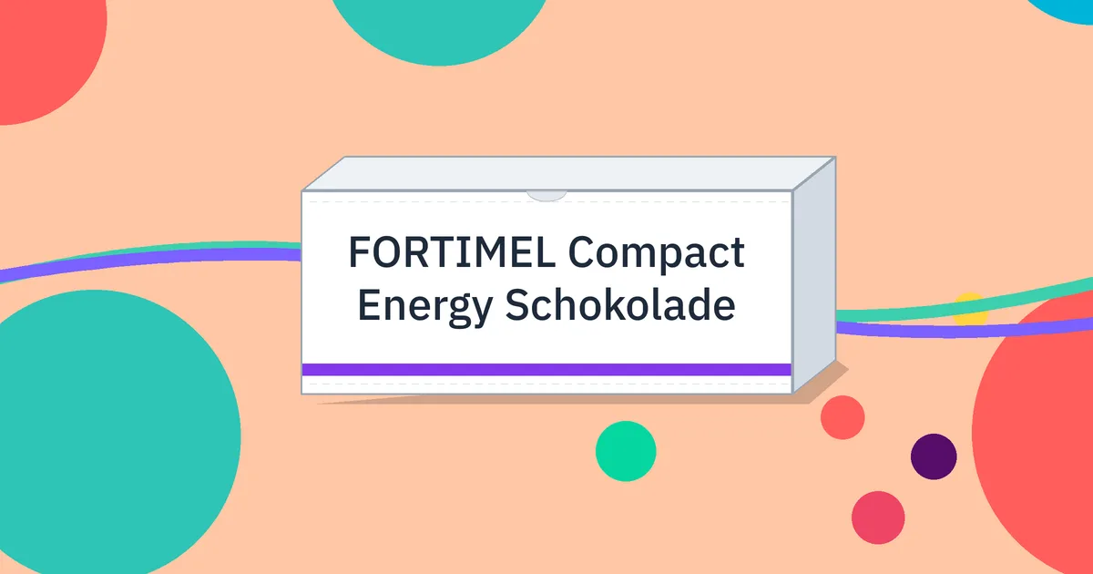 Symbolbild: Packung mit der Aufschrift FORTIMEL Compact Energy Schokolade (PZN 19751571) – Verfügbarkeit und Bezug in Apotheken in Frankfurt am Main