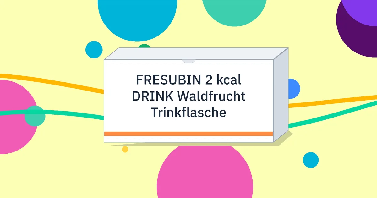 Symbolbild: Packung mit der Aufschrift FRESUBIN 2 kcal DRINK Waldfrucht Trinkflasche (PZN 20191172) – Verfügbarkeit und Bezug in Apotheken in Frankfurt am Main