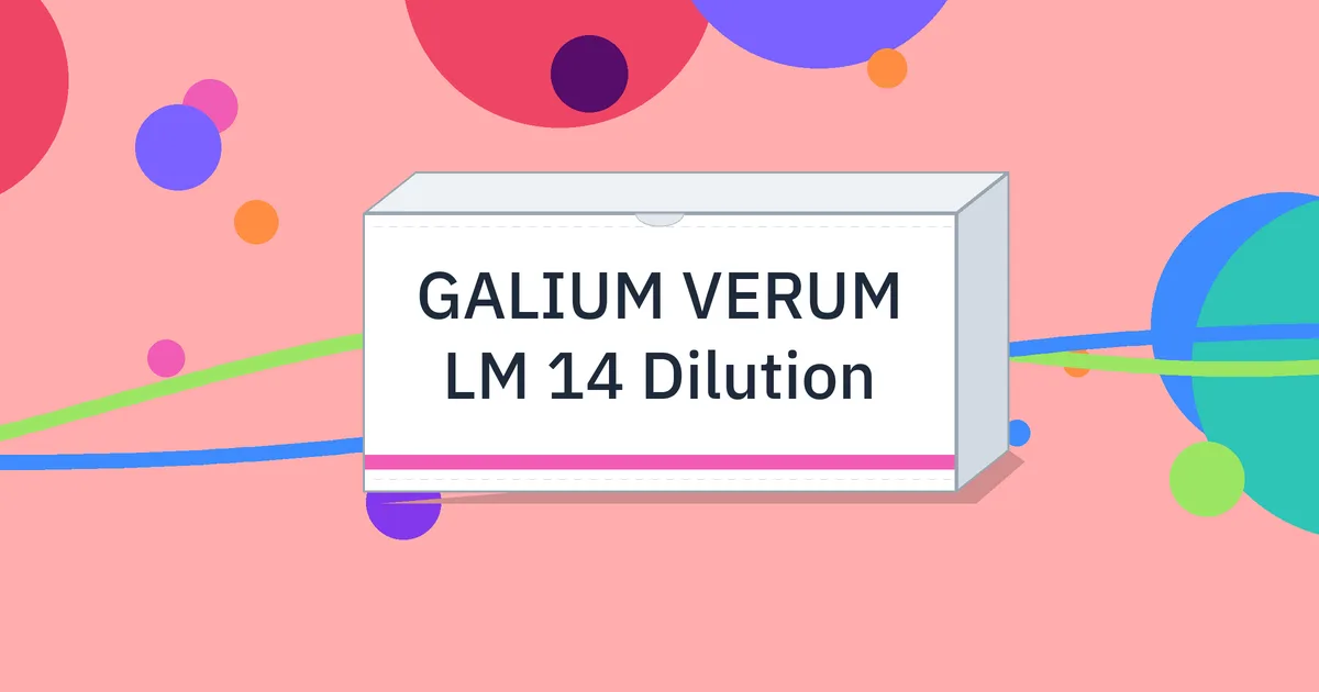 Symbolbild: Packung mit der Aufschrift GALIUM VERUM LM 14 Dilution (PZN 13497611) – Verfügbarkeit und Bezug in Apotheken in Frankfurt am Main