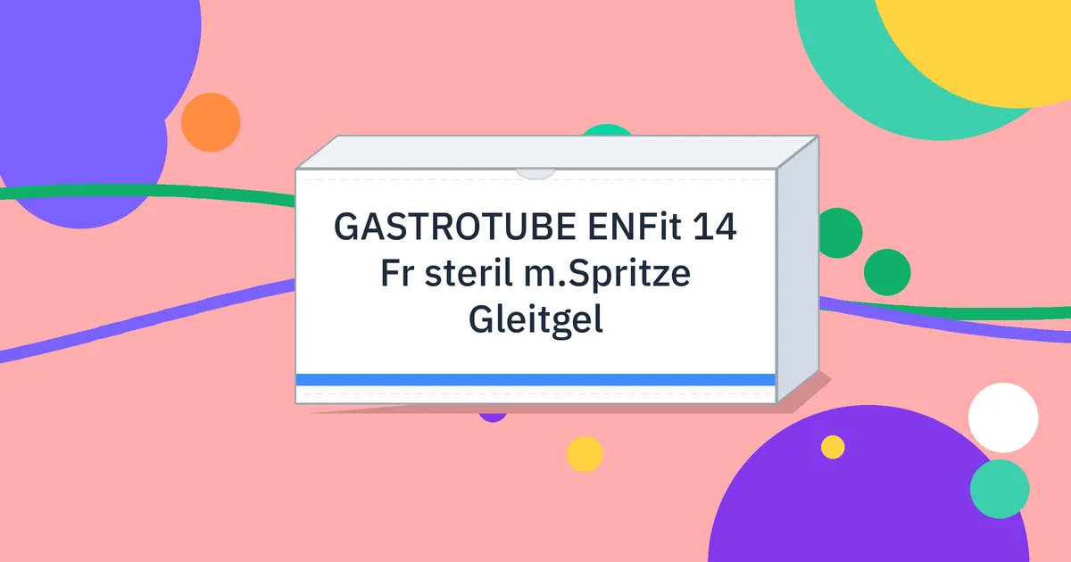 Symbolbild: Packung mit der Aufschrift GASTROTUBE ENFit 14 Fr steril m.Spritze Gleitgel (PZN 16614595) – Verfügbarkeit und Bezug in Apotheken in Frankfurt am Main
