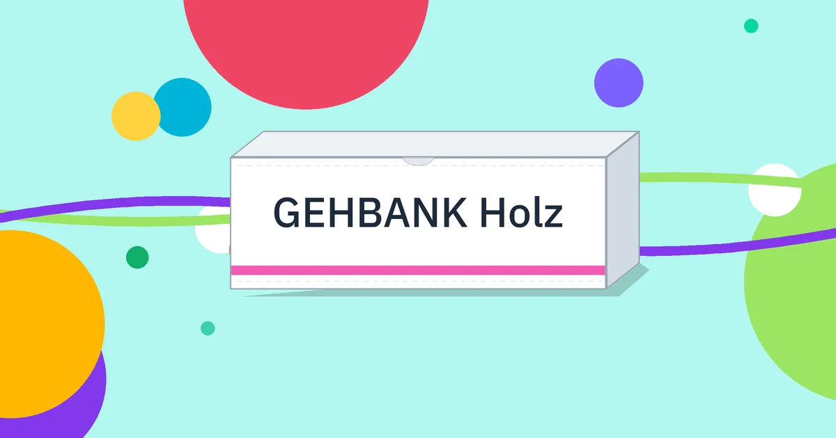 Symbolbild: Packung mit der Aufschrift GEHBANK Holz (PZN 02439119) – Verfügbarkeit und Bezug in Apotheken in Frankfurt am Main