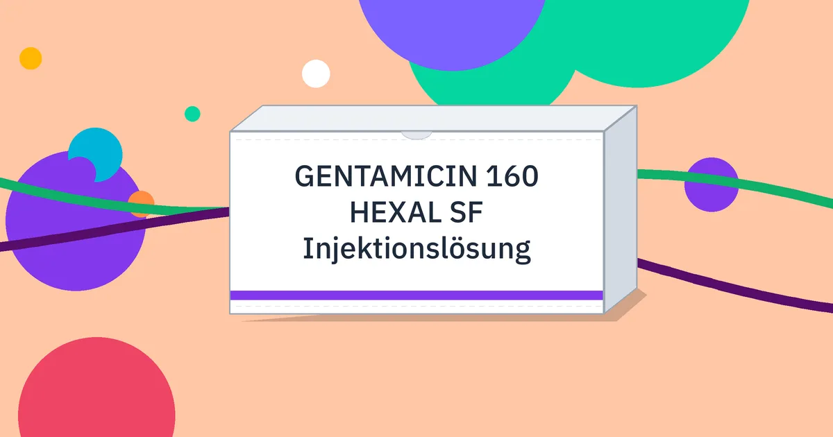 Symbolbild: Packung mit der Aufschrift GENTAMICIN 160 HEXAL SF Injektionslösung (PZN 06334363) – Verfügbarkeit und Bezug in Apotheken in Frankfurt am Main