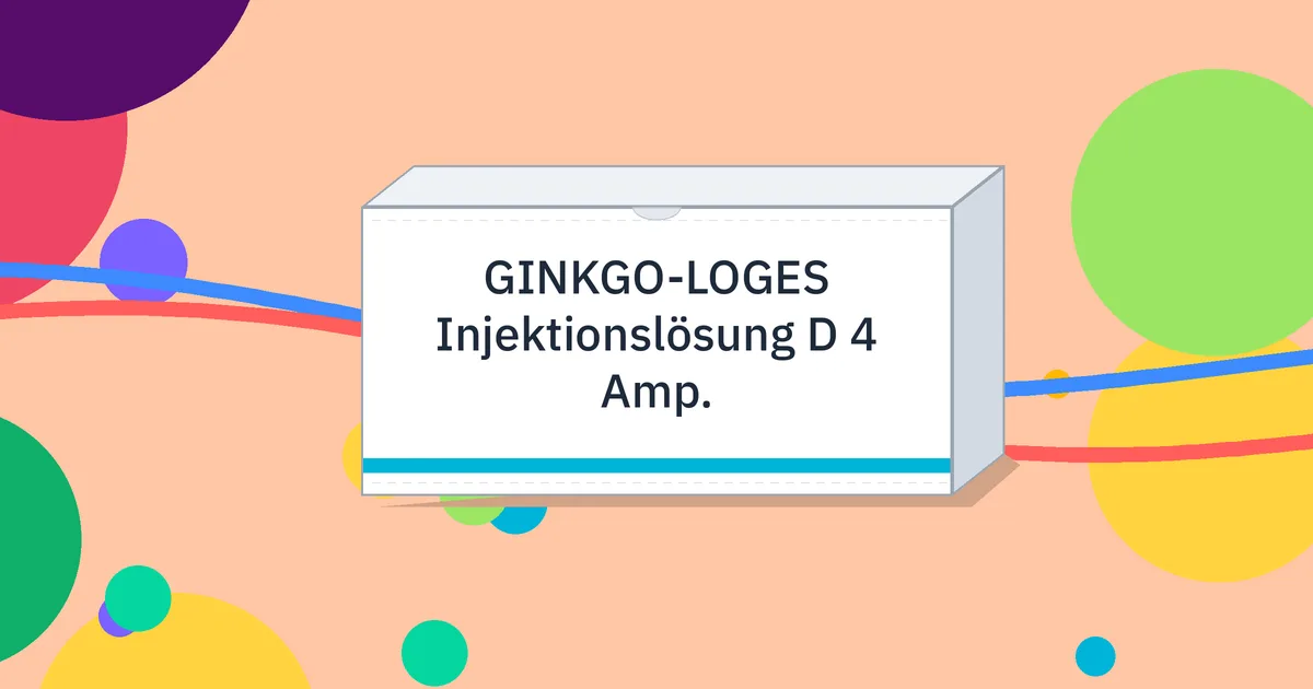 Symbolbild: Packung mit der Aufschrift GINKGO-LOGES Injektionslösung D 4 Amp. (PZN 10729268) – Verfügbarkeit und Bezug in Apotheken in Frankfurt am Main