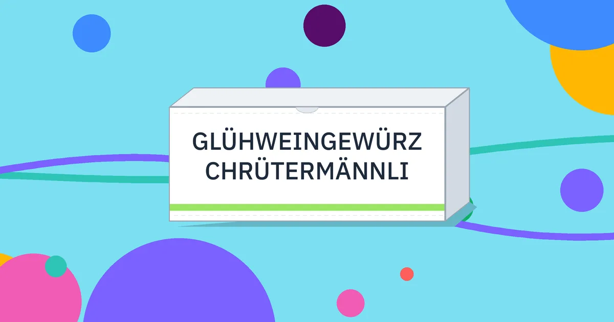 Symbolbild: Packung mit der Aufschrift GLÜHWEINGEWÜRZ CHRÜTERMÄNNLI (PZN 02066807) – Verfügbarkeit und Bezug in Apotheken in Frankfurt am Main