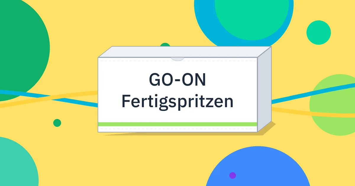 Symbolbild: Packung mit der Aufschrift GO-ON Fertigspritzen (PZN 14369938) – Verfügbarkeit und Bezug in Apotheken in Frankfurt am Main