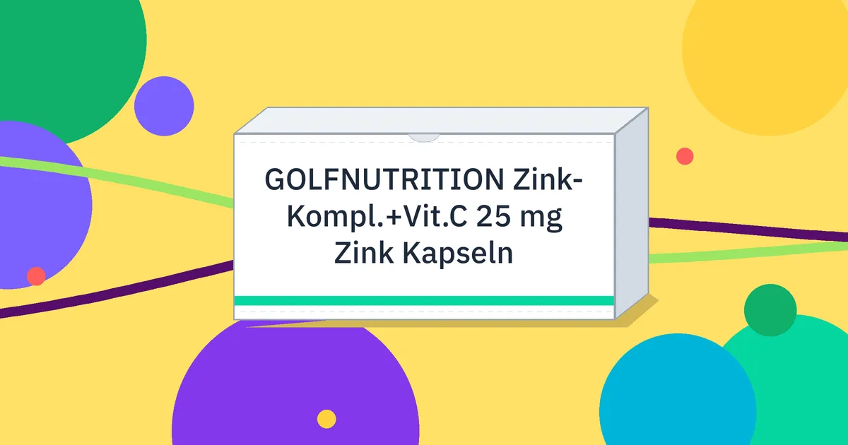 Symbolbild: Packung mit der Aufschrift GOLFNUTRITION Zink-Kompl.+Vit.C 25 mg Zink Kapseln (PZN 17507430) – Verfügbarkeit und Bezug in Apotheken in Frankfurt am Main