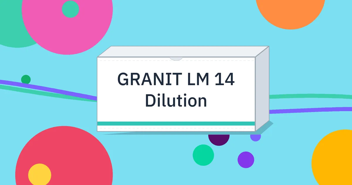 Symbolbild: Packung mit der Aufschrift GRANIT LM 14 Dilution (PZN 12881336) – Verfügbarkeit und Bezug in Apotheken in Frankfurt am Main