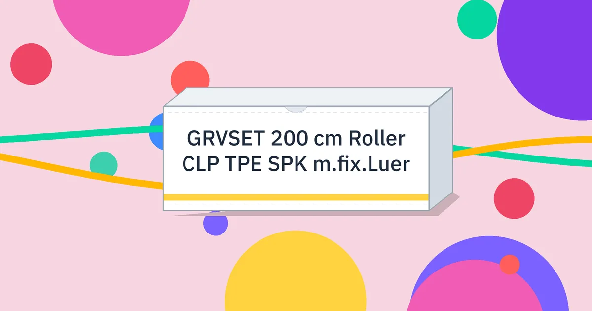 Symbolbild: Packung mit der Aufschrift GRVSET 200 cm Roller CLP TPE SPK m.fix.Luer (PZN 17898330) – Verfügbarkeit und Bezug in Apotheken in Frankfurt am Main