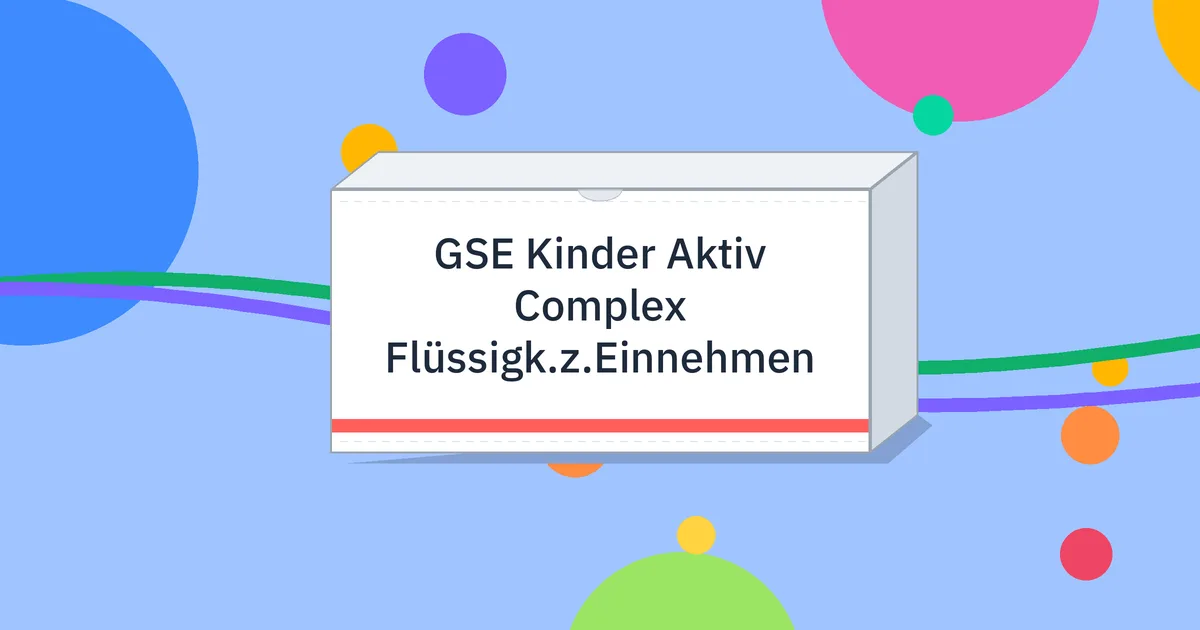 Symbolbild: Packung mit der Aufschrift GSE Kinder Aktiv Complex Flüssigk.z.Einnehmen (PZN 14306079) – Verfügbarkeit und Bezug in Apotheken in Frankfurt am Main